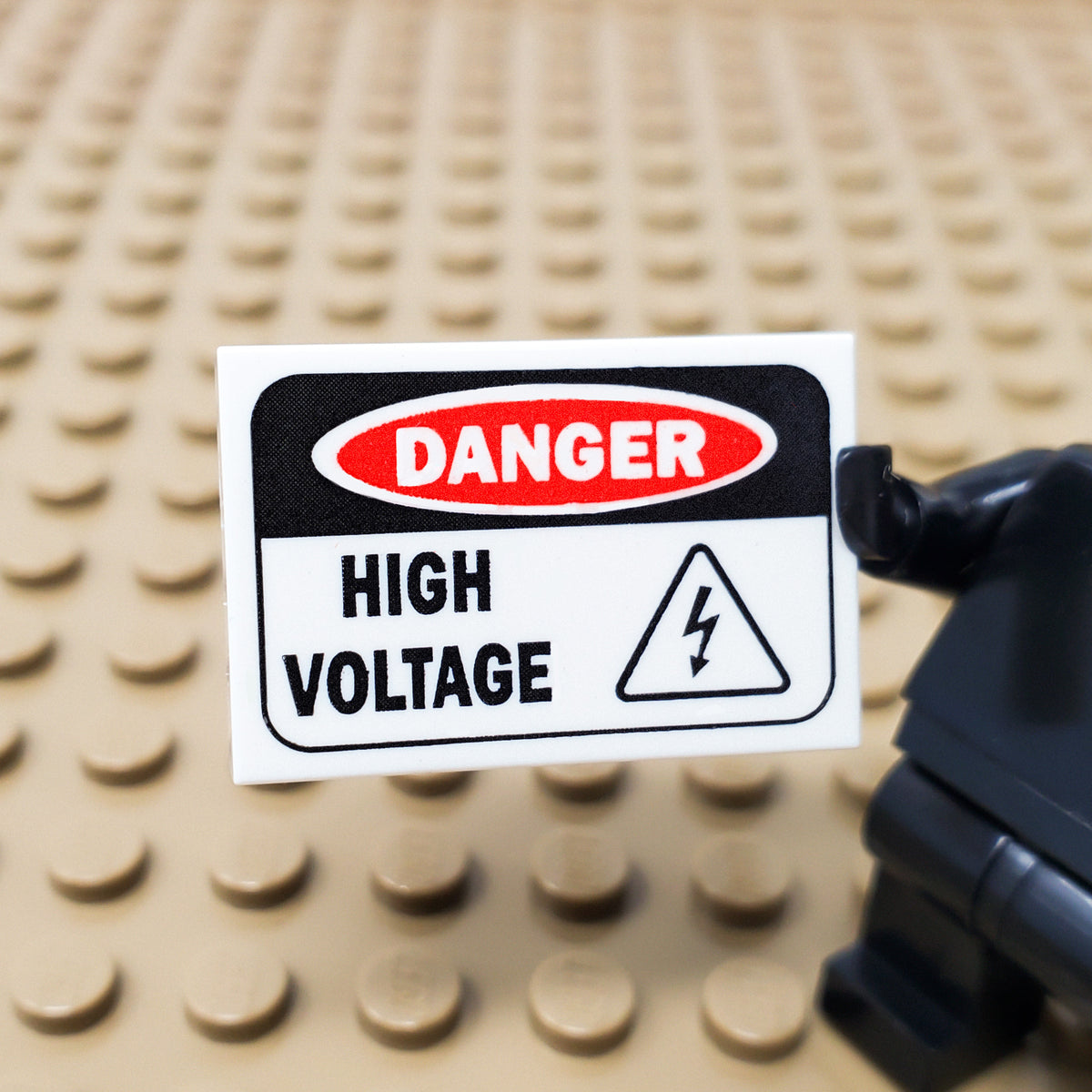 Danger High Voltage 2x3 Tile (Custom Pad Printed LEGO) – Brick Mini
